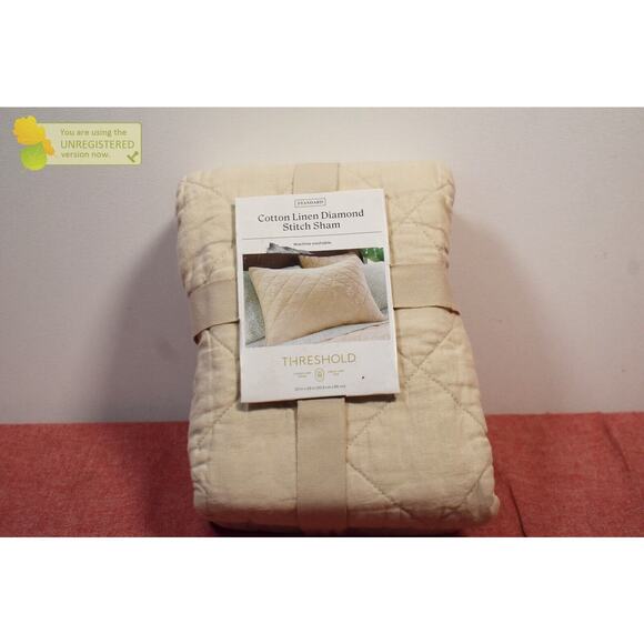 Threshold | Bedding | Threshold Diamond Stitch Cotton Linen Quilt Sham ...